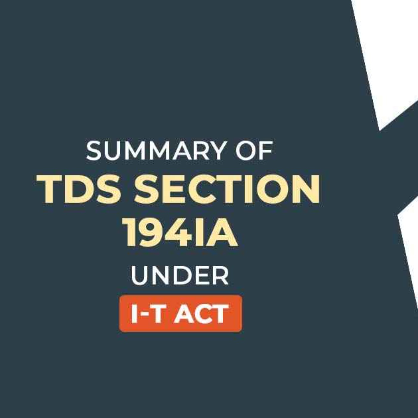A Guide to TDS Section 194-IA of I-T Act on Property Sale - Tax ...